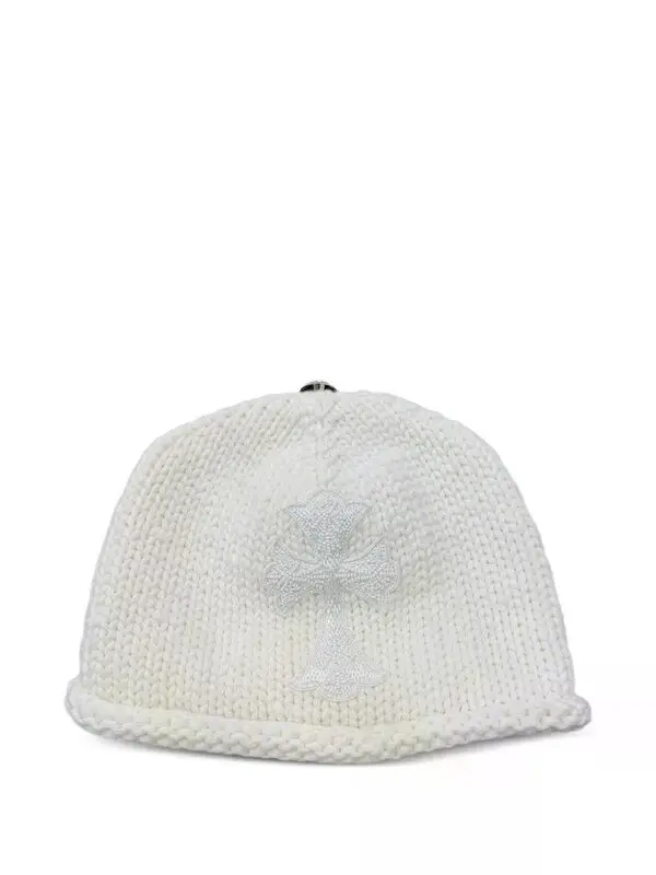 Chrome Hearts Beaded Cross Beanie - White