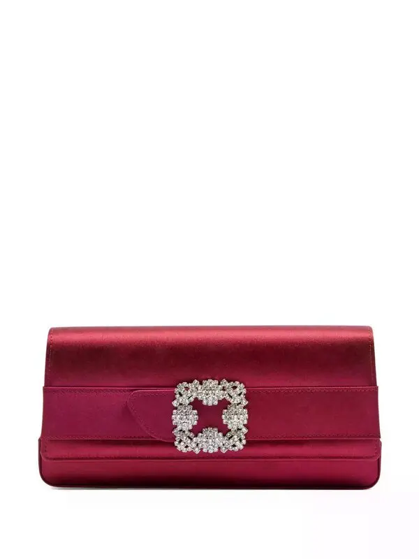 Manolo Blahnik Gothisi Embellished Clutch Bag - Red
