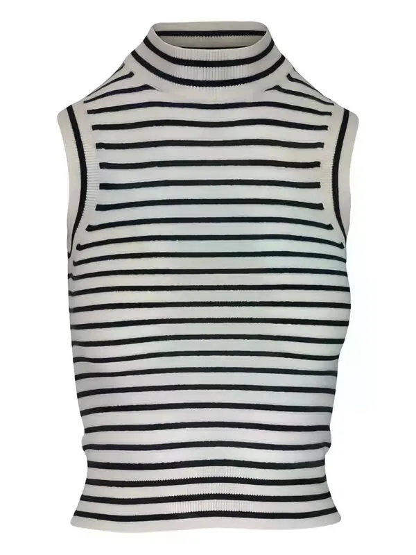 NILI LOTAN Striped Mock-neck Top