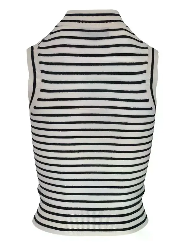 NILI LOTAN Striped Mock-neck Top