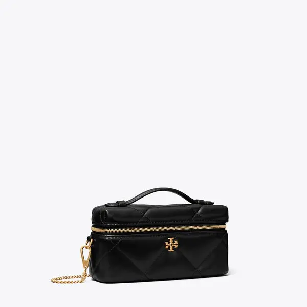 Tory Burch Kira Diamond Quilt Charm East-west Vanity Case - Black