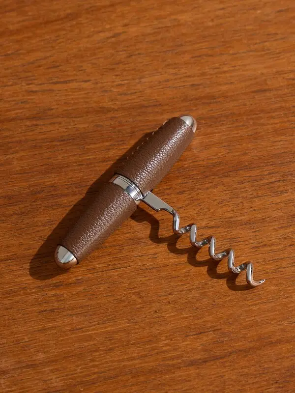 Dunhill Leather-trimmed Steel Corkscrew - Brown