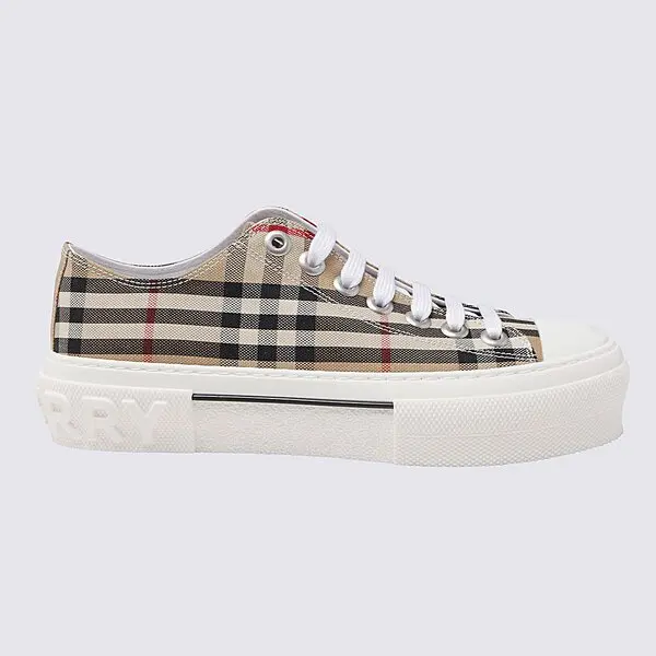 Burberry Archive Leather Sneakers - Beige
