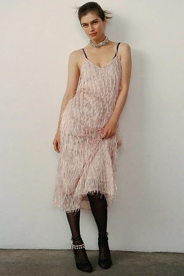 free a line dress pattern Jluxlabel Women's Fringe Knit Maxi Dress main image 0