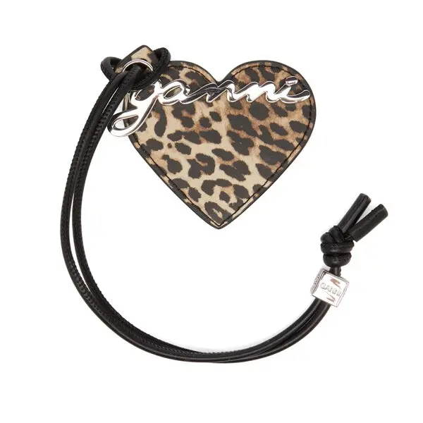 GANNI Bou Heart Mirror Print - Leopard