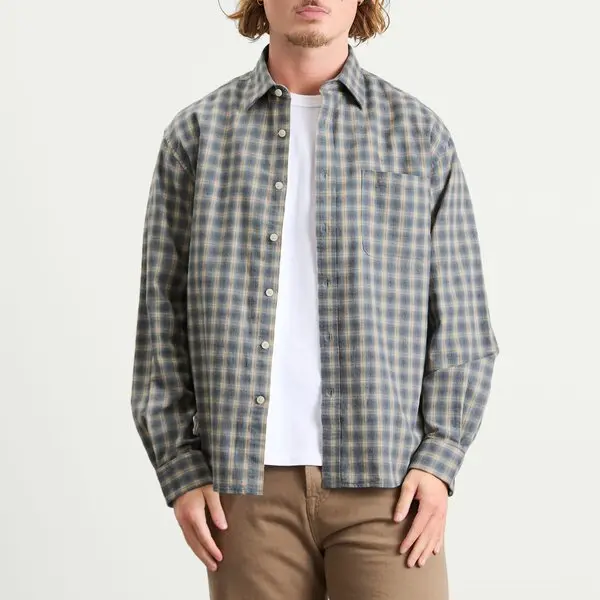 Nn07 Deon Check Flannel Shirt - Blue Check