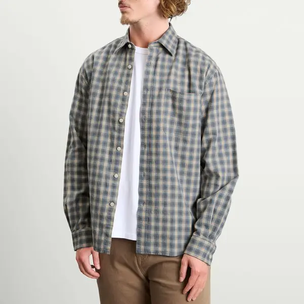 Nn07 Deon Check Flannel Shirt - Blue Check