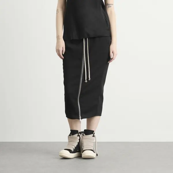 Rick Owens Zipped Pillar Skirt - Black