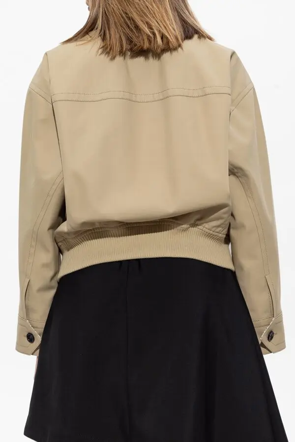 Bottega Veneta Jacket With Leather Collar - Beige | Editorialist