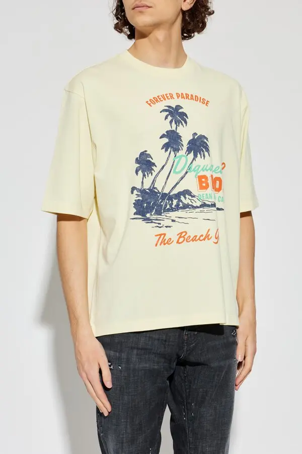Dsquared2 T-shirt With Print - Yellow