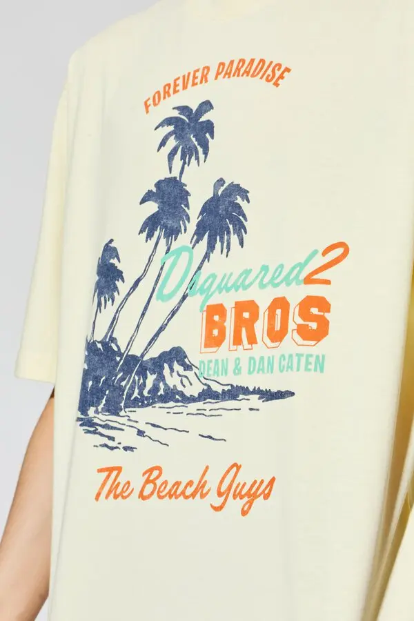 Dsquared2 T-shirt With Print - Yellow