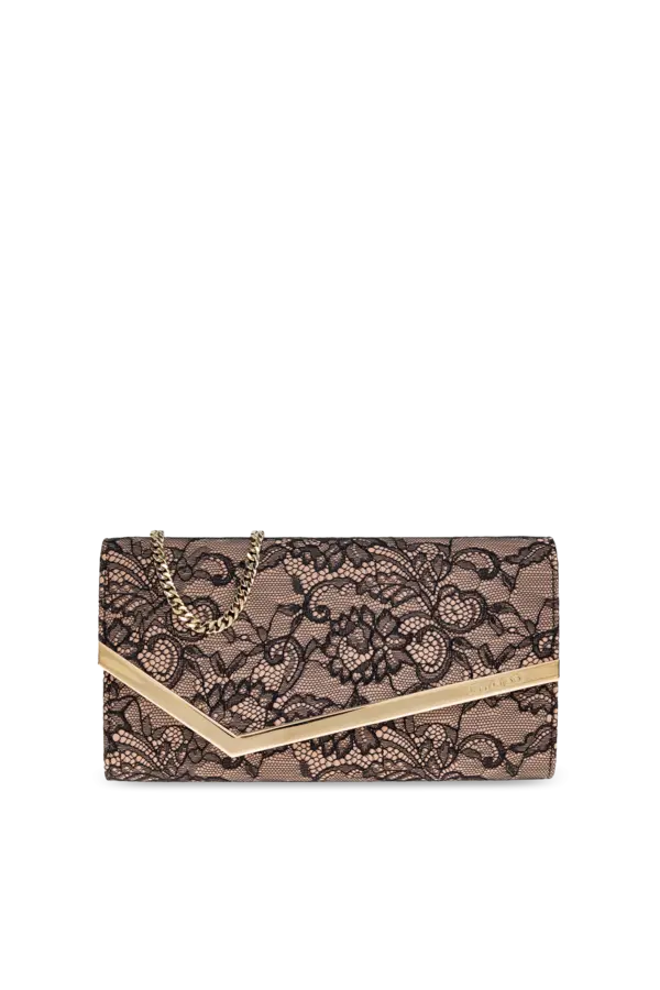 JIMMY CHOO Shoulder Bag With Lace Overlay - Beige