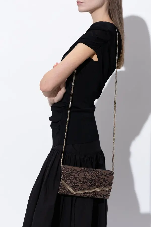 JIMMY CHOO Shoulder Bag With Lace Overlay - Beige