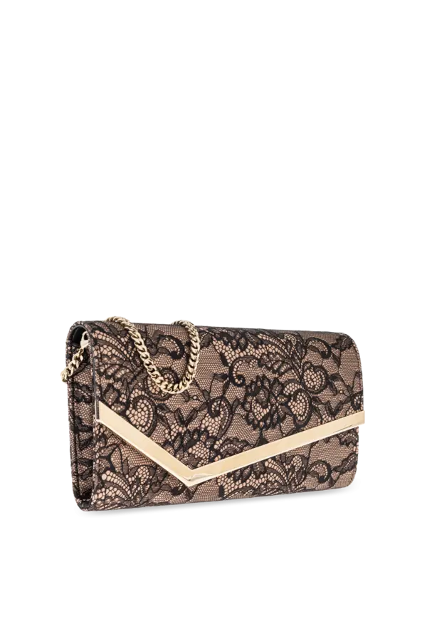 JIMMY CHOO Shoulder Bag With Lace Overlay - Beige