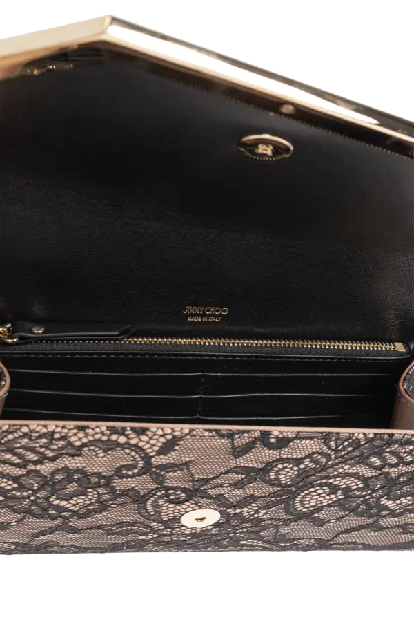 JIMMY CHOO Shoulder Bag With Lace Overlay - Beige