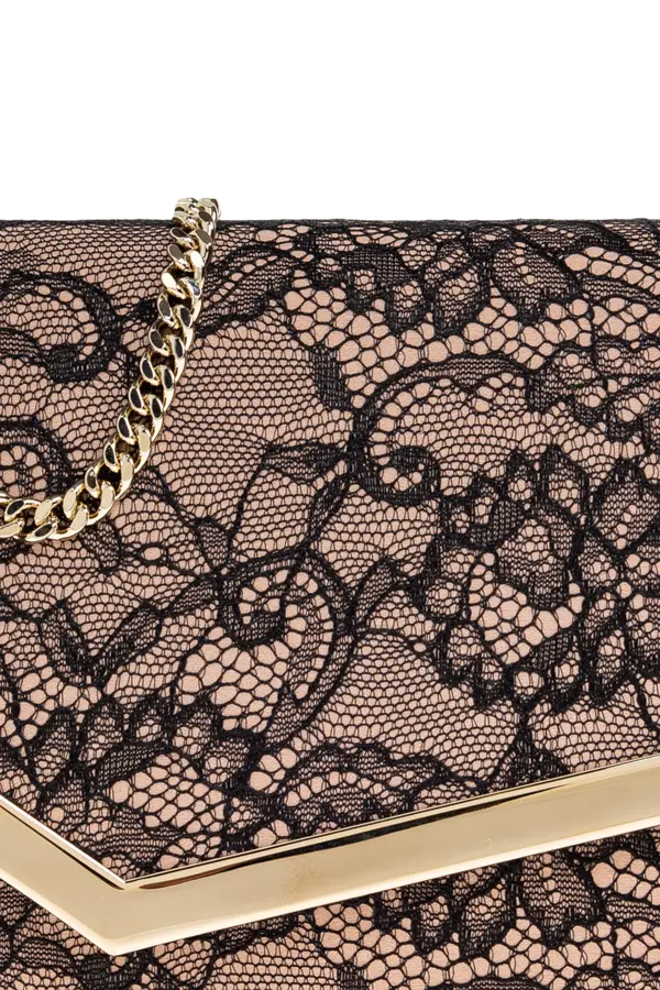 JIMMY CHOO Shoulder Bag With Lace Overlay - Beige