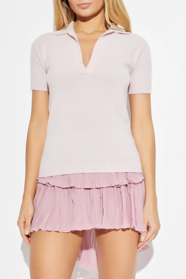 Blumarine Cashmere Polo Shirt - Pink