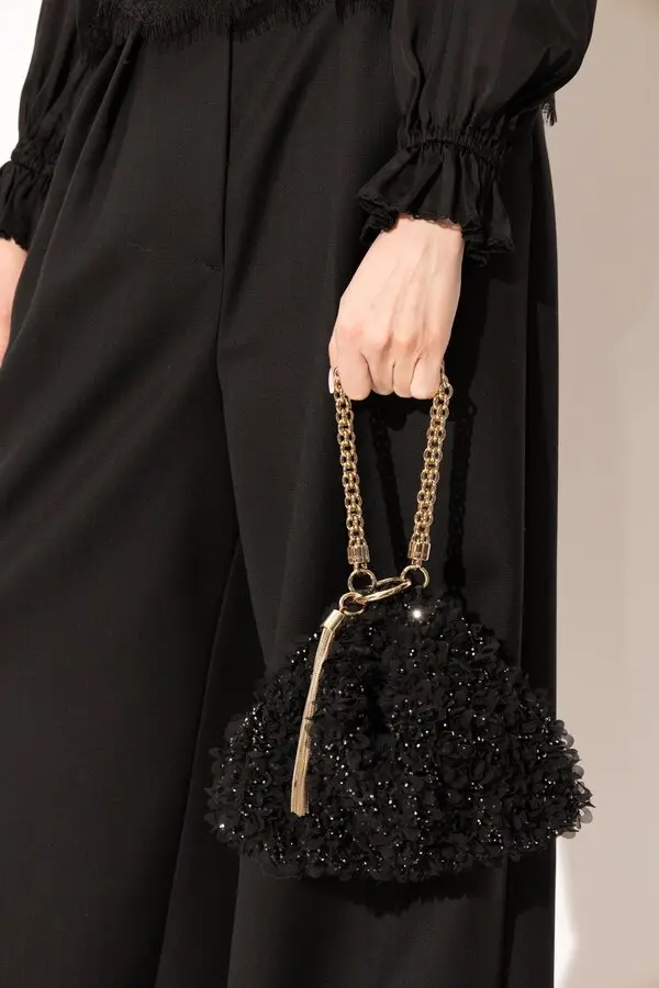 JIMMY CHOO Callie Handheld Bucket Bag - Black