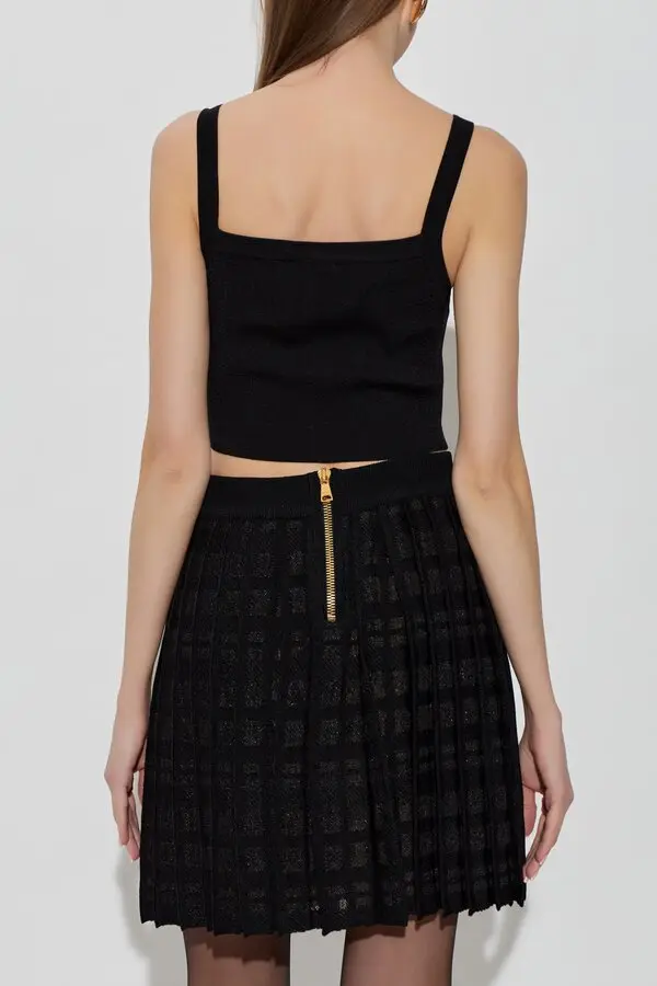Balmain Short Strap Top - Black