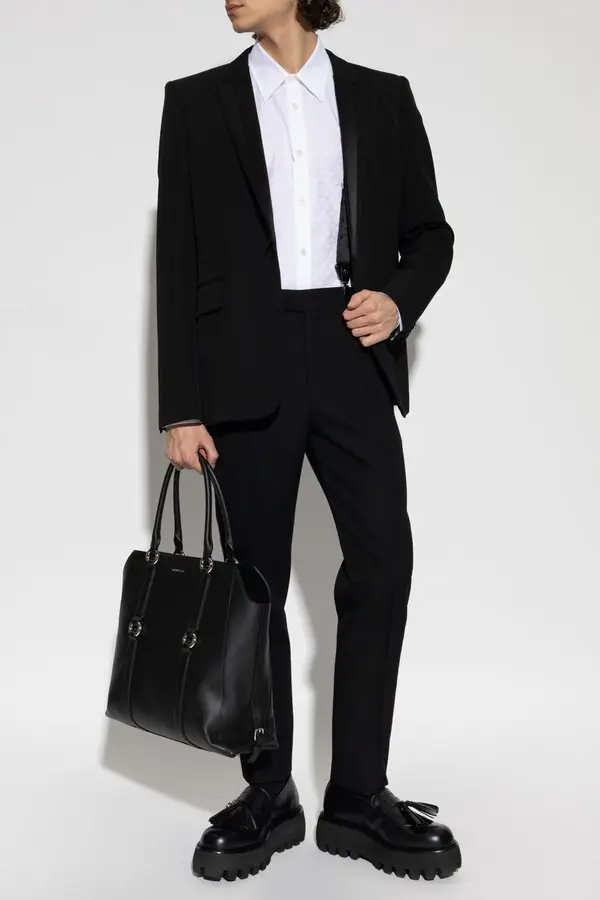 Alexander McQueen Wool Trousers With Silk Stripe