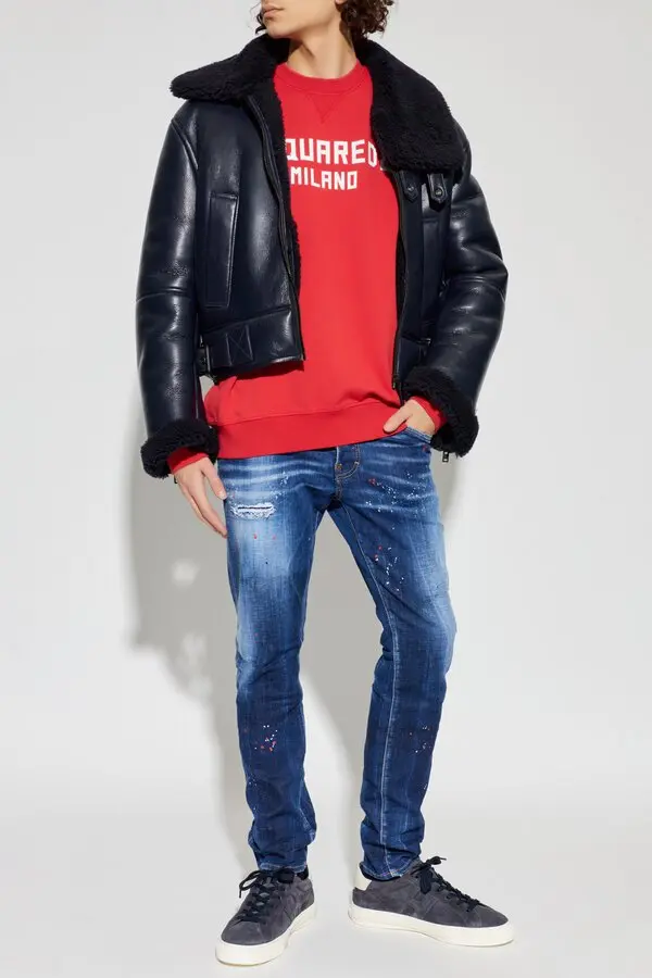 Dsquared2 Crewneck Sweatshirt With Printed Logo - Red