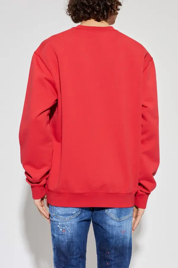 Dsquared2 Crewneck Sweatshirt With Printed Logo - Red