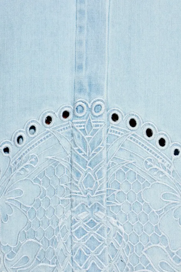 Zimmermann Denim Shirt With Openwork Trim - Blue