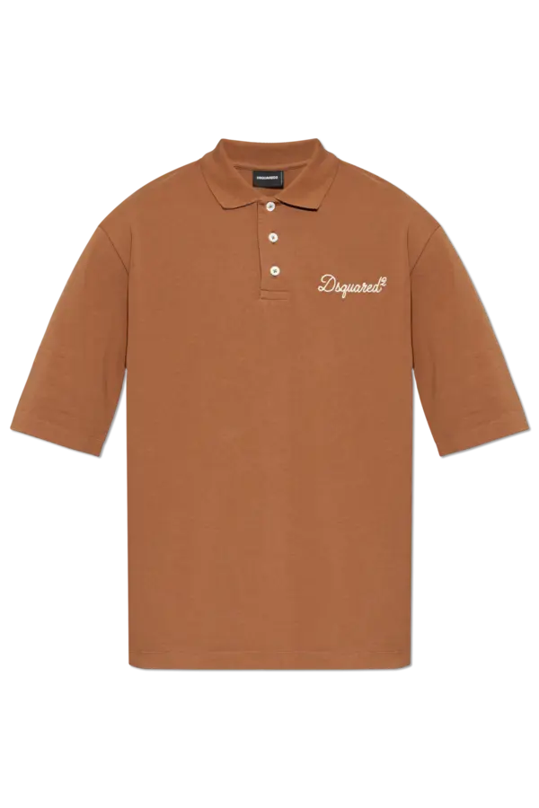Dsquared2 Polo With Embroidered Logo - Brown