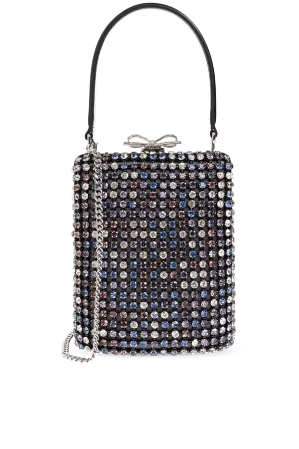 SELF-PORTRAIT Clutch Bag With Crystal Embellishments - Silver