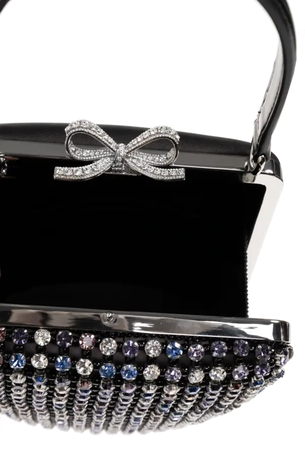 SELF-PORTRAIT Clutch Bag With Crystal Embellishments - Silver
