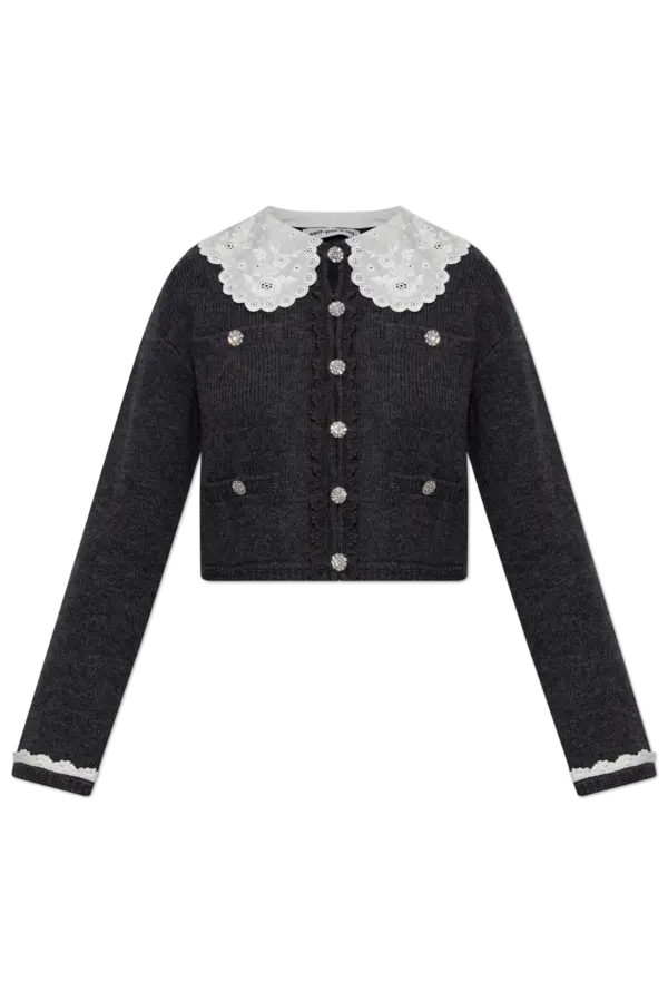 SELF-PORTRAIT Cardigan With Detachable Collar