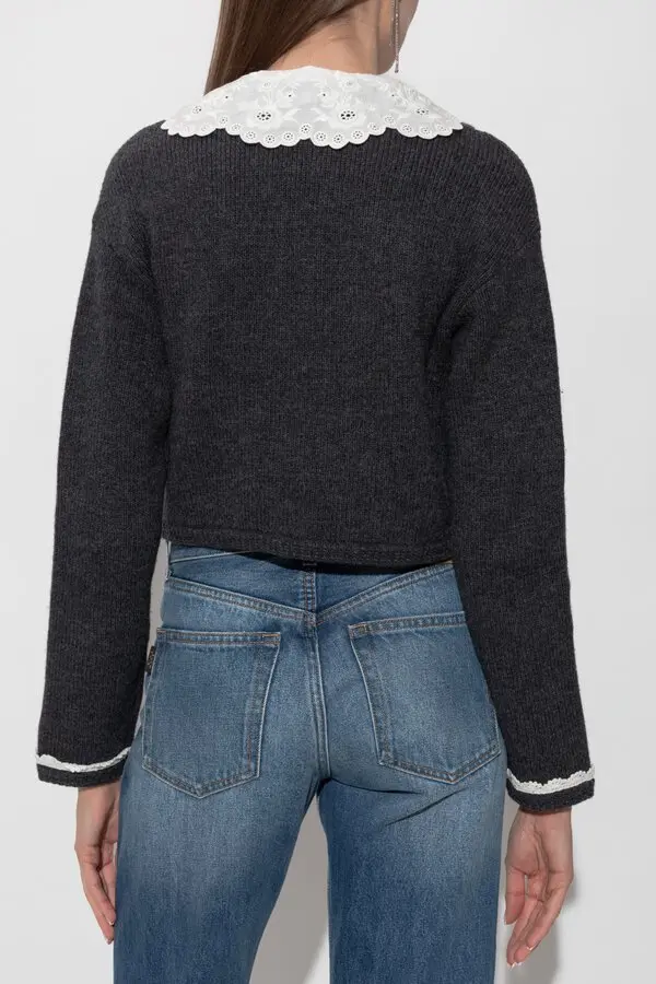 SELF-PORTRAIT Cardigan With Detachable Collar