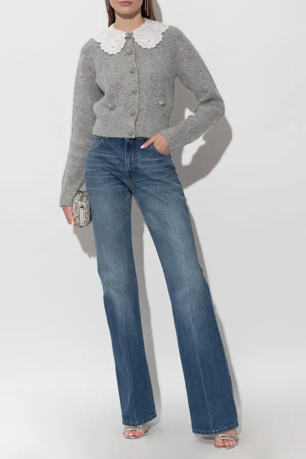 SELF-PORTRAIT Cardigan With Detachable Collar