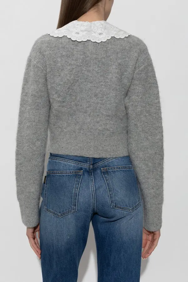 SELF-PORTRAIT Cardigan With Detachable Collar