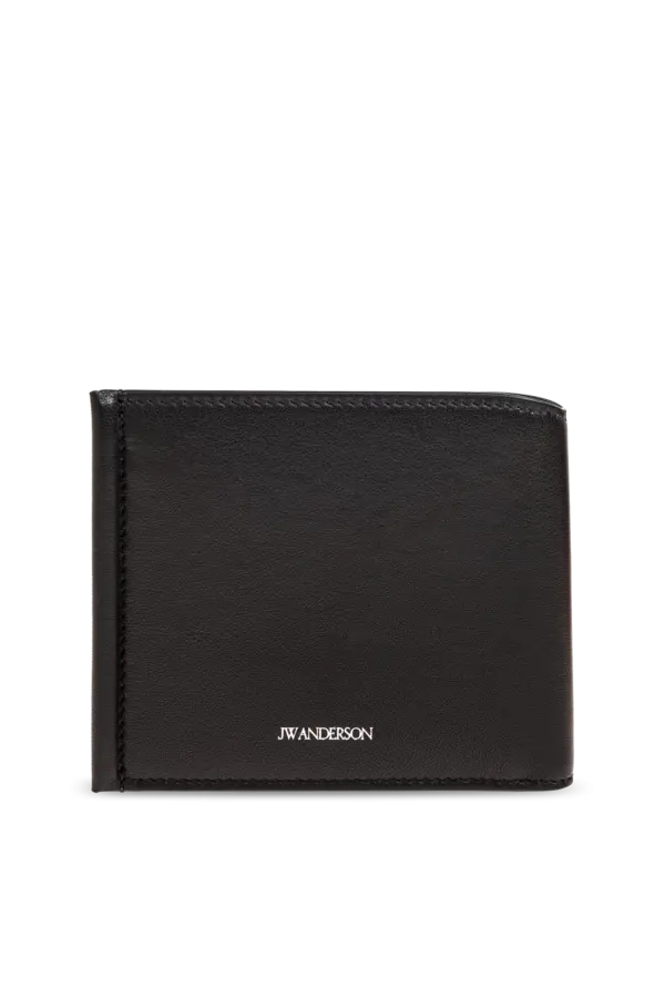 JW Anderson Foldable Leather Wallet - Black