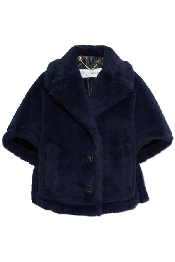 Max Mara Short Fur Coat - Navy Blue
