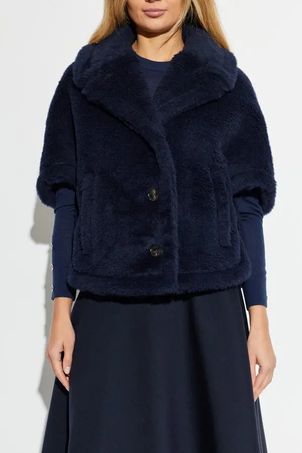 Max Mara Short Fur Coat - Navy Blue