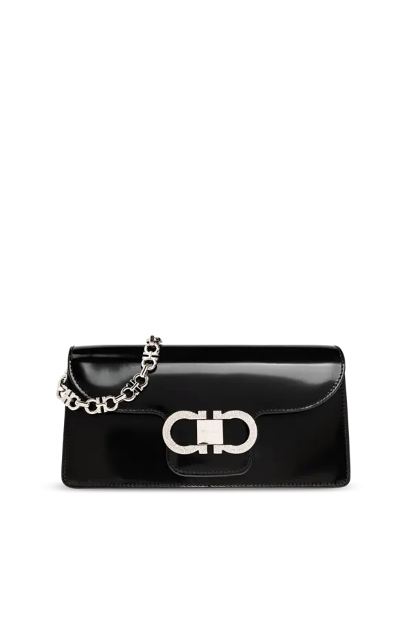 FERRAGAMO Leather Flap Clutch