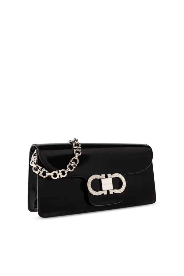 FERRAGAMO Leather Flap Clutch