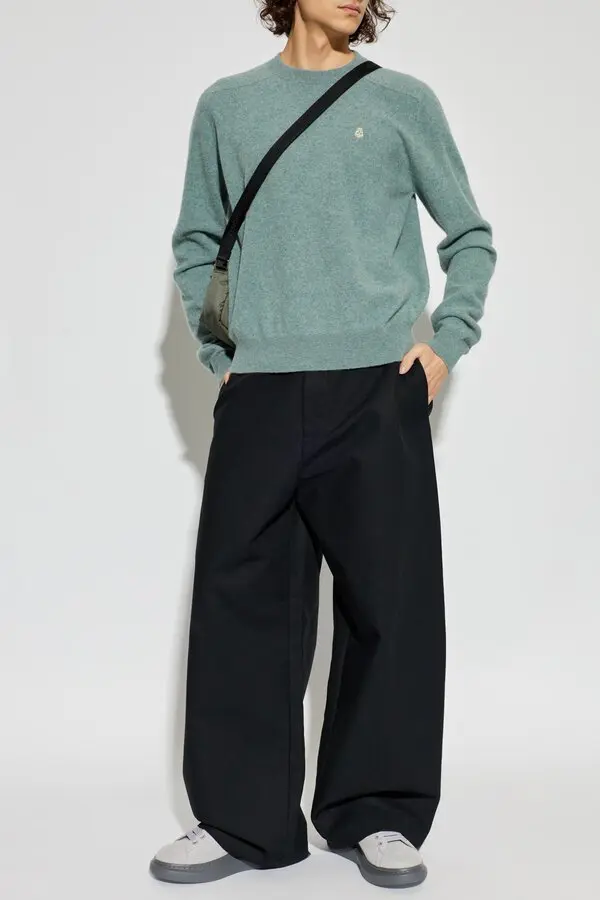 Alexander McQueen Wool Sweater With Logo - Blue