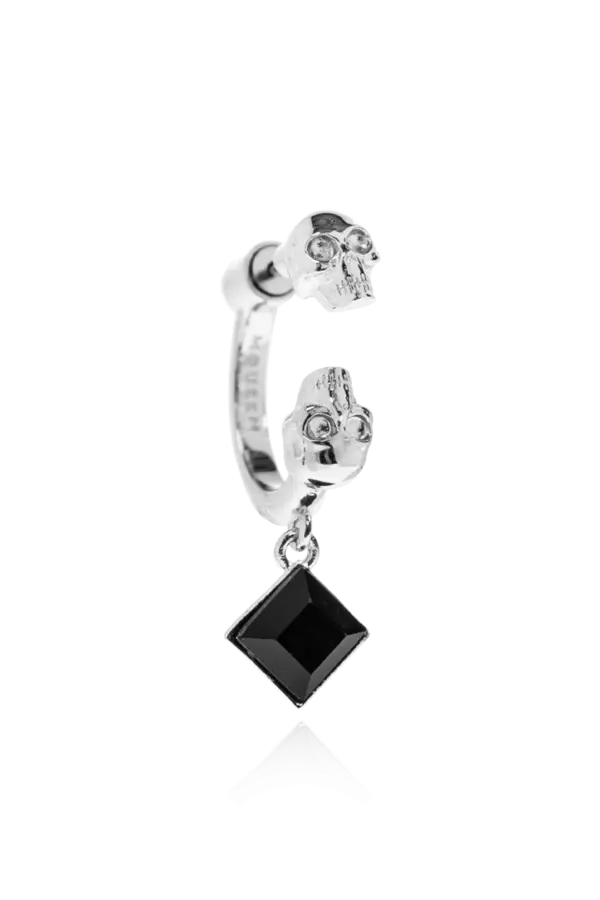 Alexander McQueen Brass Skull Earring - Silver