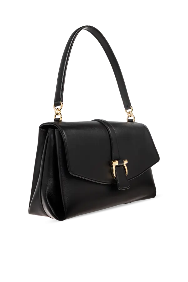 FERRAGAMO Leather Shoulder Bag - Black
