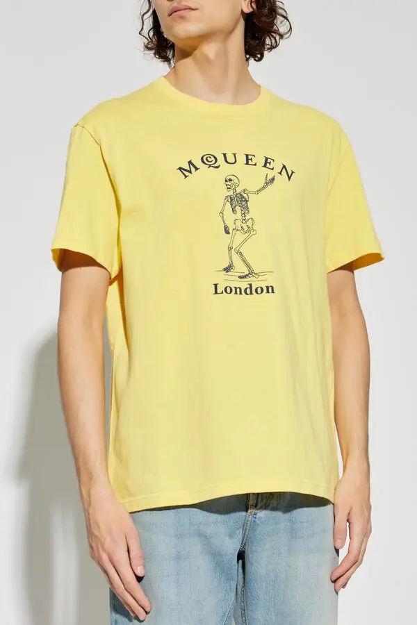 Alexander McQueen T-shirt With Logo - Yellow