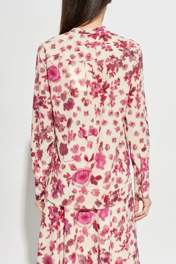 Isabel Marant Étoile Floral Print Silk Shirt - Cream