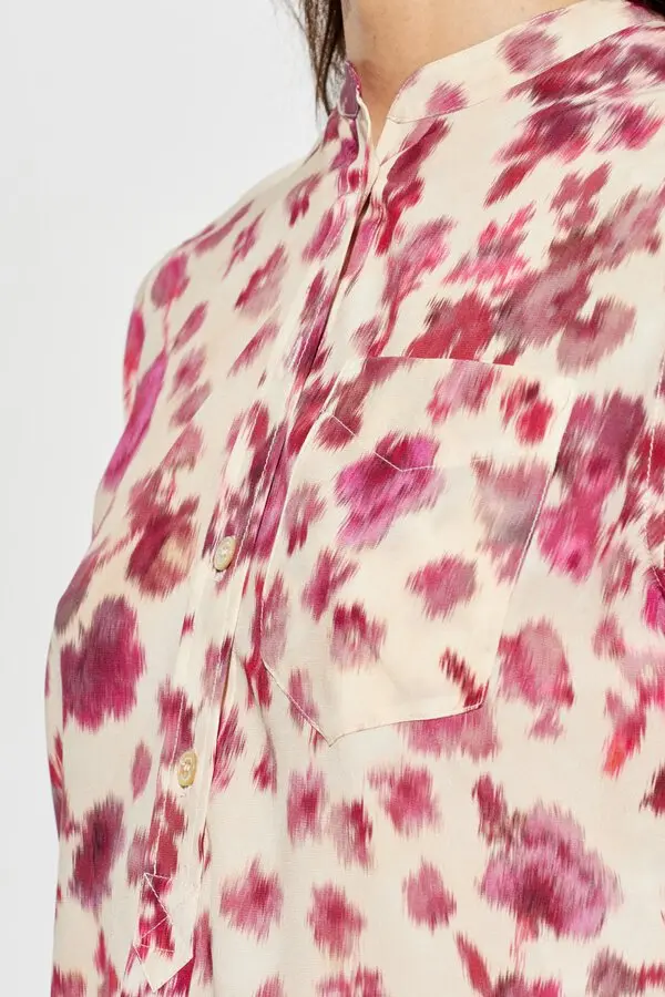 Isabel Marant Étoile Floral Print Silk Shirt - Cream