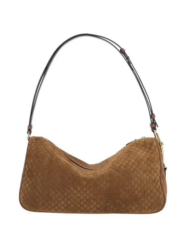 Gucci Large 'half Horsebit' Shoulder Bag - Brown