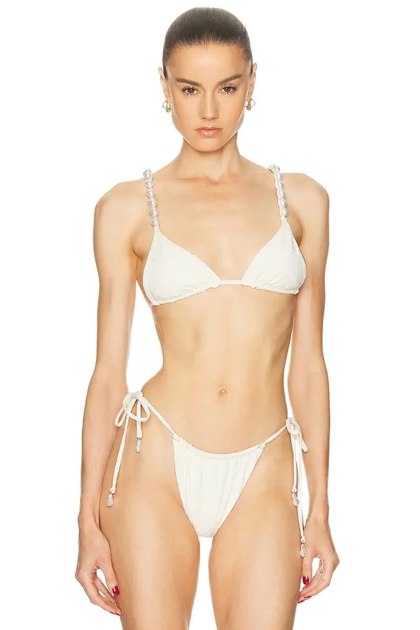 LA PORTE Luxe Kendall Bikini Top - Cloud Dancer