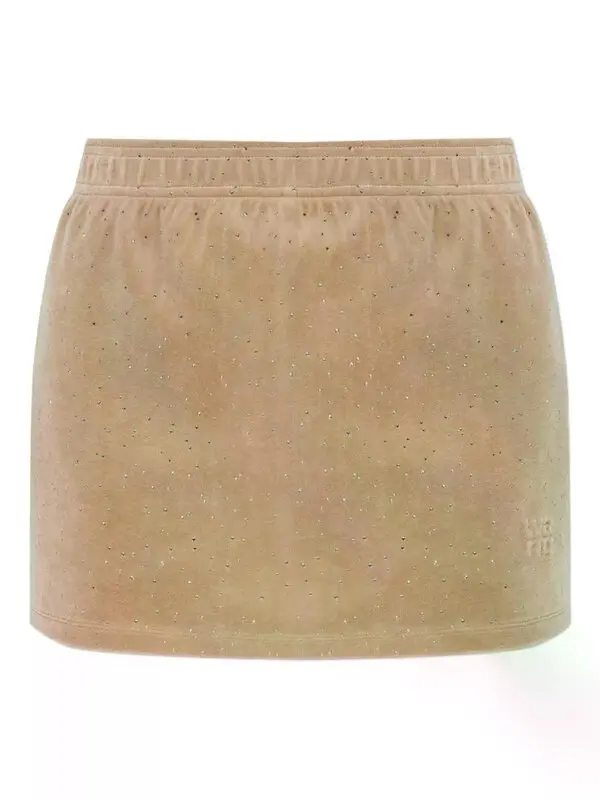 Alexander Wang Rhinestone-embellished Embossed-logo Mini Skirt