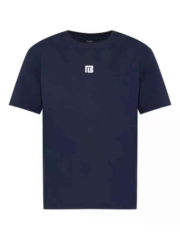 Balmain Logo-embroidered Crew-neck T-shirt - Blue