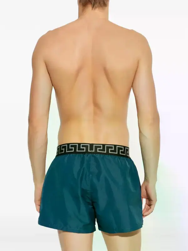 Versace Greca-detail Swim Shorts - Blue